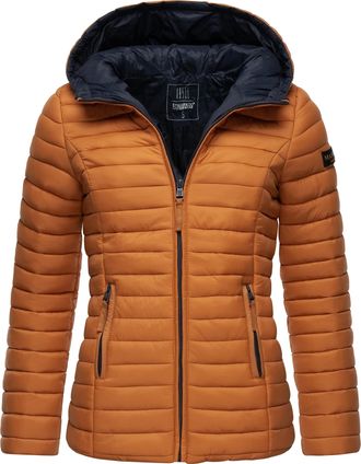 Marikoo Damen leichte Übergangsjacke Steppjacke mit Kapuze Asraa Rusty Cinnamon Gr. XS