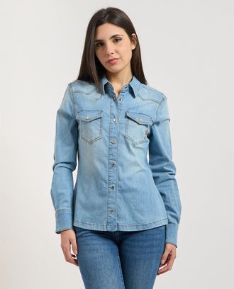 Fracomina Chemise femme avec lavage d&eacute;lav&eacute;