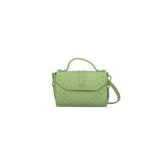 La Carrie Femme, Sacs, Vert, Taille: ONE Size Sac à bandoulière en éco-cuir vert avec strass