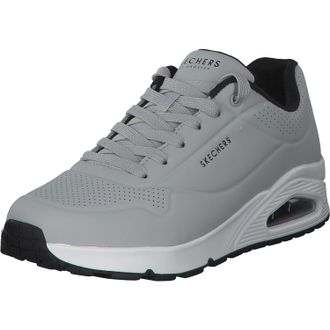 Skechers Herren UNO Stand ON AIR Sneaker, Light Gray Durabuck/Black Trim, 41.5 EU