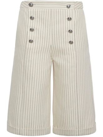 Adam Lippes Shorts mit Nadelstreifen - Nude