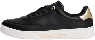 Tommy Hilfiger Damen Cupsole Sneaker Essential Chic Court aus Leder, Schwarz (Black), 41