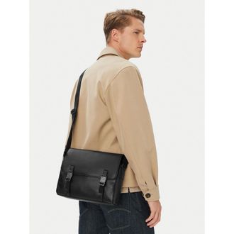 Calvin Klein Umh&auml;ngetasche Calvin Klein Emblem Hw Flap Messenger LV04D3508G Schwarz