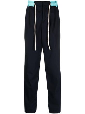 Palm Angels pantalon Track Belt &agrave; coupe droite - Bleu