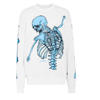 Philipp Plein Homme, Sweatshirts et sweats &agrave; capuche, Blanc, Taille: XL SweaT-shirt LS Skeleton