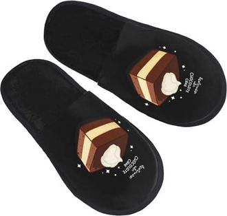 Generic Peluche Pantoufles G&acirc;teau cr&eacute;meux au chocolat L&eacute;g&egrave;re Chaussons Femme Unisex Respirant Pantoufles Maison Femme Homme L