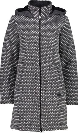 F.lli Campagnolo Damenmantel aus Wolle mit Fester Kapuze, Smoke Mel.-B.Plaster, D38