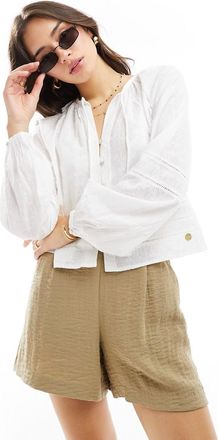 Superdry Top de plage en coton - Blanc cass&eacute;