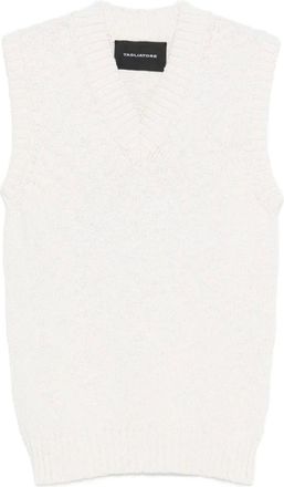 Tagliatore Homme, Pulls, Blanc, Taille: M Fine Knit V-Neck Sleeveless