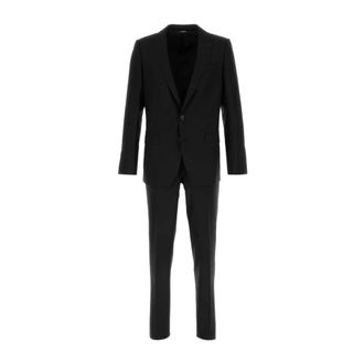 Dolce & Gabbana Schwarzer Wollmischungsanzug - - Suits - Herren - Schwarzk - L