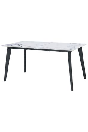 MID.YOU Mid.you Esstisch, Wei&szlig;, Metall, Holzwerkstoff, rechteckig, Flachrohr, 220x90x180 cm, ausziehbar, Esszimmer, Tische, Esstische, Esstische ausziehbar