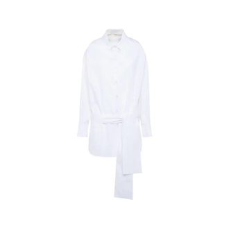 Tela Hemd mit G&uuml;rtel und Spitzkragen - - Blouses & Shirts - Damen - Wei&szlig; - L