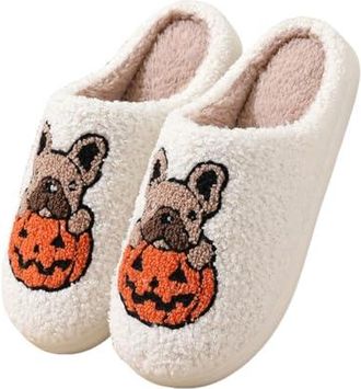 Generic Chaussons Homme Femme Halloween Maison Dessin Anim&eacute; Mignon Peluche Chaudes Douces Confortables M&eacute;moire Foam Pantoufles Antid&eacute;rapantes Slippers (Yellow