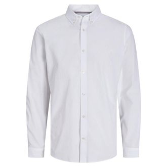 Jack & Jones Herren JPRCCPOPLIN Logo Comfort Shirt L/S SN Hemd, Bright White/Fit:Comfort FIT, M