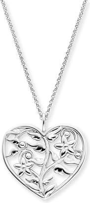 Engelsrufer Collier pour femme en argent sterling 925 avec pendentif en forme de coeur, arbre de vie et ailes, réglable, longueur : 42 + 4 + 4 cm, sans nickel, ER