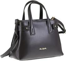 Pierre Cardin Sac à main pour femme en cuir véritable Made in Italy 27,5 x 20,5 x 10,5 cm 55099, marron foncé, Taille unique