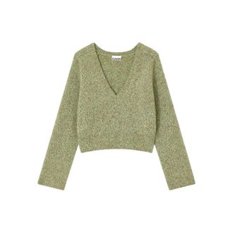 Ganni Brushed V-neck Sweater