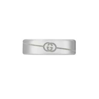 Gucci Silberring mit Interlocking G-Logo - - Accessories - Damen - Grau - 59 MM