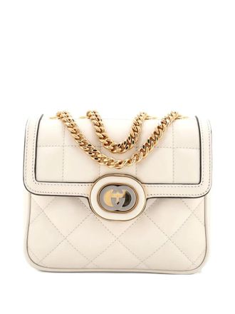 Gucci Deco Chain Flap Bag Mixed Matelasse Leather Mini crossbody bag - Tons neutres