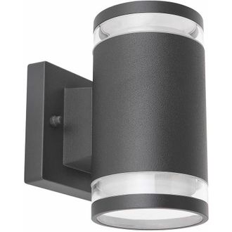 Globo Lighting Lampe de tache de mur ext&eacute;rieur vers le haut vers le bas &eacute;clairage de cour anthracite en verre daluminium l&eacute;ger