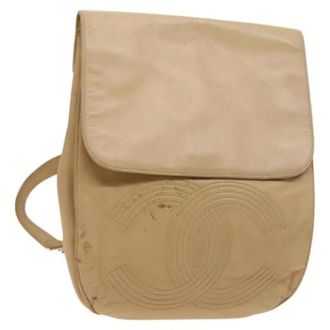 Chanel Pre-owned Cuir sacs-dos - Femme - Pre-owned - Beige - Taille: ONE Size