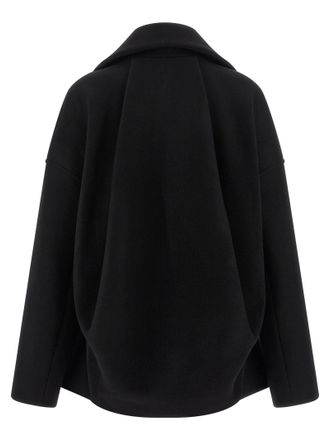 Rick Owens Womens Black Virgin Wool Coat Clothing