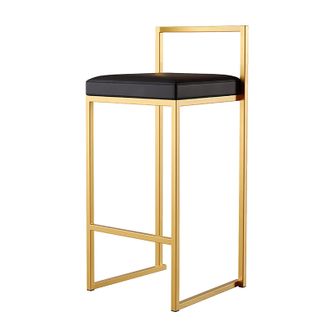 Generic Hohe Barhocker f&uuml;r Kneipen, Caf&eacute;s, K&uuml;chentheken, Esszimmerst&uuml;hle, Metallhocker mit Fu&szlig;st&uuml;tze, Sitzfl&auml;che und R&uuml;ckenlehne aus PU-Leder