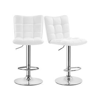 Yaheetech Lot de 2 Tabourets de Bar en Similicuir R&eacute;glables en Hauteur Chaises de Bar Assise Pivotante &agrave; 360&deg; Tabourets de Cuisine pour Bar Cuisine Comptoir 50