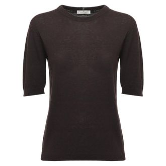 PANICALE Panicale - Pull Col Rond en Cachemire - Femme - Pulls - Brun - Taille: 36 FR