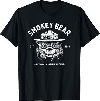 Giant Step Design Co. Vintage Smokey Bear Logo Only You Can Prevent Wildfires T-Shirt