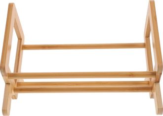 BESPORTBLE Schreibtisch bücherregal aus Natürlichem Bambus Kompakter Book Organizer mit Offenem Design Platzsparendes Desktop Storage Rack für Bücher Magazine un