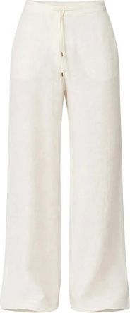 Max Mara Femme, Pantalons, Blanc, Taille: 42 FR Linen Twill Pantalons