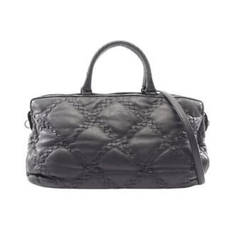 Bottega Veneta Pre-owned Intrecciato Calfskin Boston Bag - - Pre-owned - Damen - Schwarzk - ONE SIZE