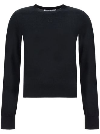 Alexander Wang Pullover mit Intarsien-Logo - Schwarz