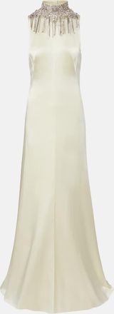 Alexander McQueen Robe aus Satin mit Kristallen