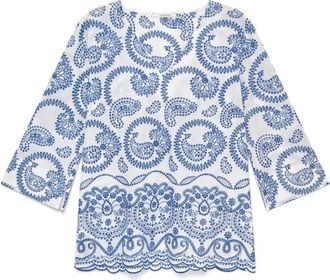 Maliparmi Maliparmi, Femme, Blouses et Chemises, Bleu, Taille: 44 FR Chemise Broderie Anglaise