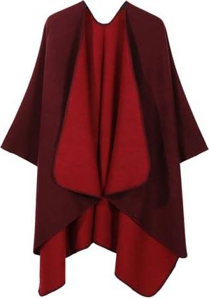 Generic Poncho Femme Hiver Chaud Chale Femme Hiver Chaud Cape Femme Effet enveloppant Ch&acirc;le Tricot&eacute; Ample Style Minimaliste Automne-Hiver Polyvalent