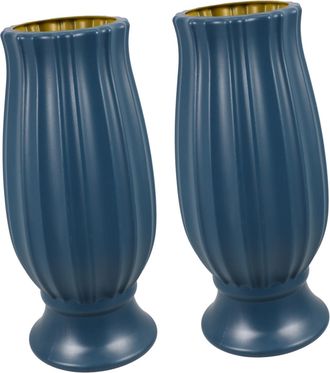 SOLUSTRE 2st&uuml;cke Zwei Friedhofsvasen Aus Kunststoff Dekorative Gedenkvasen F&uuml;r Grabblumen F&uuml;r Gr&auml;ber Mit Eleganten Arrangements Und Angemessener Kapazit&auml;t Blau