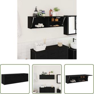 vidaXL Holzwerkstoff - Bad-Wandschrank Schwarz 100x25x30 cm Holzwerkstoff