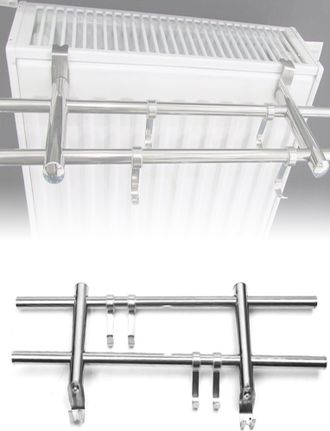 Generic Heizk&ouml;rperregal und Handtuchhalter aus Stahl, kein Stanzen erforderlich, W&auml;schest&auml;nder for Schlafzimmer, Badezimmer, K&uuml;che, Flur, platzsparend(Double 