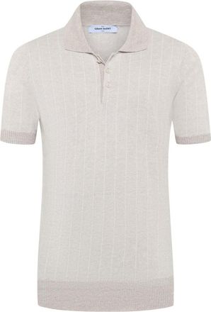 Gran Sasso Poloshirt mit Nadelstreifen aus einem Baumwolle-Leinen-Mix in