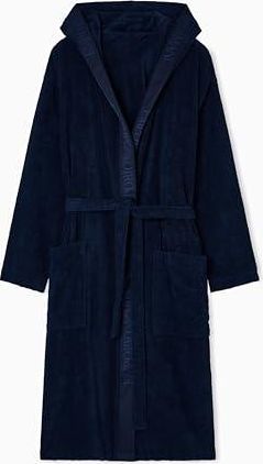 Emporio Armani Sponge Bathrobe Peignoir de Bain, Bleu, XL Homme