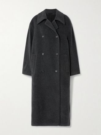 Toteme Shield Doppelreihiger Oversized-mantel Aus Einer Wollmischung - Grau
