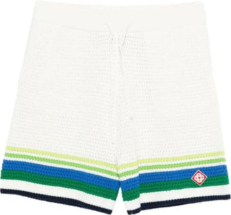 Casablanca Homme, Shorts, Blanc, Taille: S Striped Knit Shorts