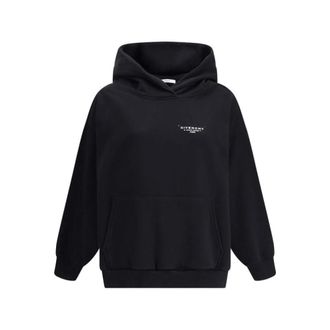 Givenchy Schwarzer Baumwollhoodie mit bedrucktem Logo - - Sweatshirts & Hoodies - Damen - Schwarzk - S