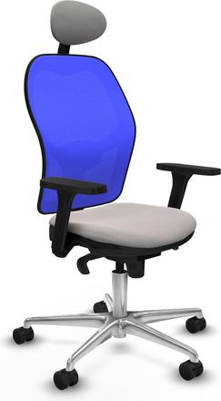 Piqueras y Crespo B&uuml;rostuhl mit verstellbarer R&uuml;ckenlehne, mit 3D-Armlehnen, h&ouml;henverstellbare Lendenwirbelst&uuml;tze und festes Kopfteil, ausgestattet mit 5 Positionen, Bl