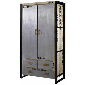 Massivmoebel24 Schrank Mango 100x50x190 natur bedruckt factory 137