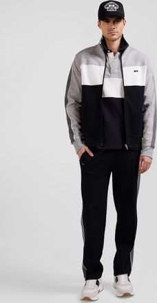 Eden Park Sweatshirt Zipp&eacute; Colorblock En Coton M&eacute;lang&eacute; Noir Coupe Regular