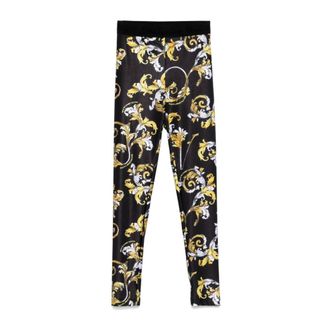 Versace Jeans Couture Femme, Pantalons, Multicolore, Taille: 38 FR Pantalon avec Ceinture Logo Imprimé All-Over
