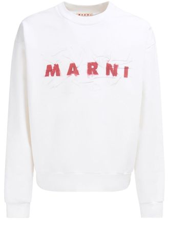 Marni sweat en coton à logo imprimé - Blanc